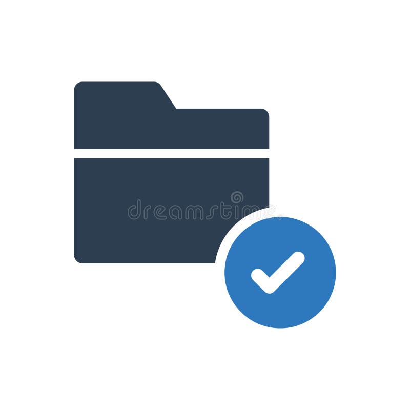 Folder Check Icon - Folder Accept Icon Stock Vector - Illustration of ...
