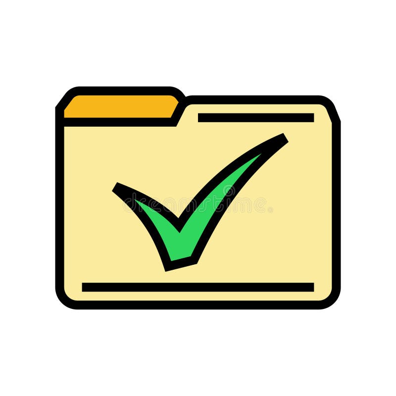 Folder Check Mark Color Icon Vector Illustration Stock Vector ... Folder Check Mark Color Icon Vector Illustration Stock Vector ...