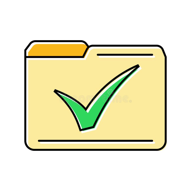 Folder Check Mark Color Icon Vector Illustration Stock Illustration ...