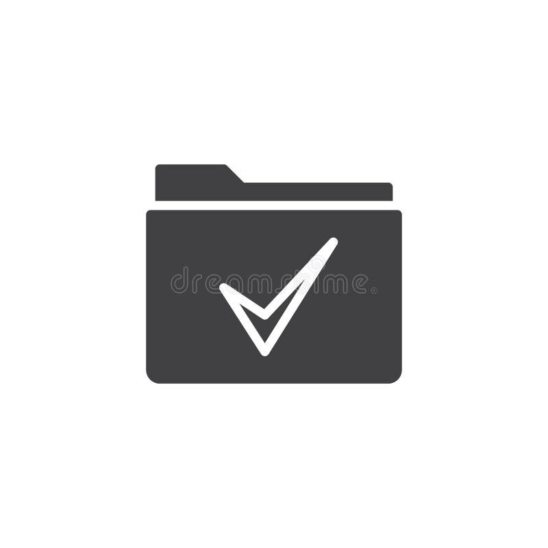 Folder with a Check Mark Icon Vector Stock Vector - Illustration of ...