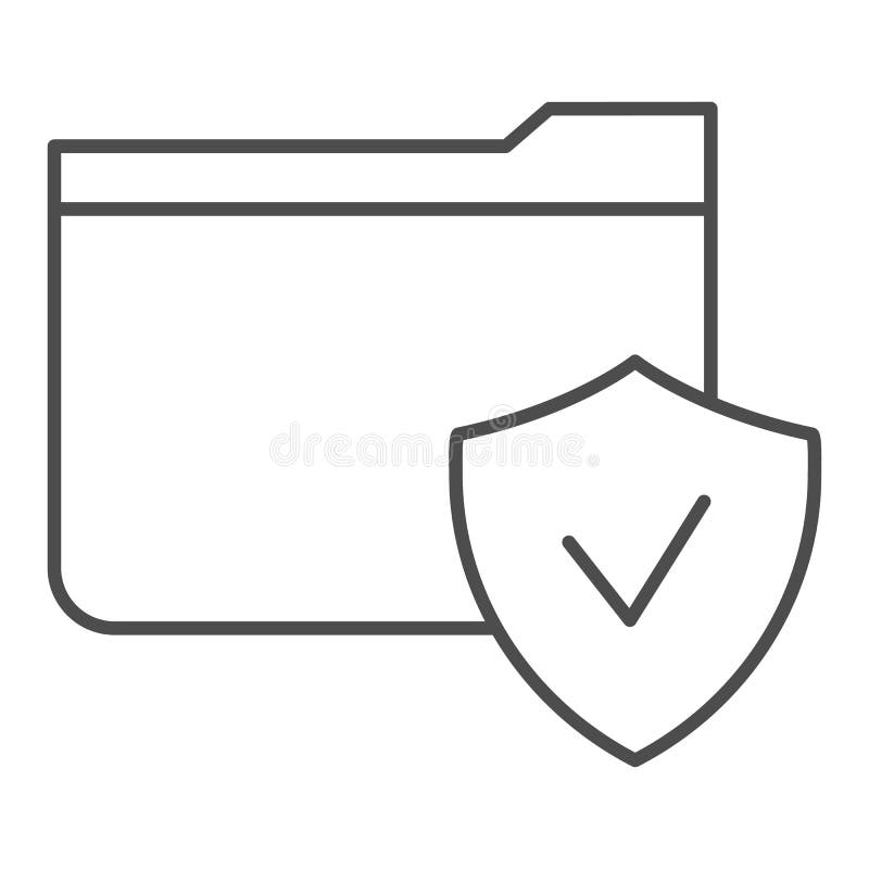 Folder with Check Mark Thin Line Icon. Checked Folder Vector ...