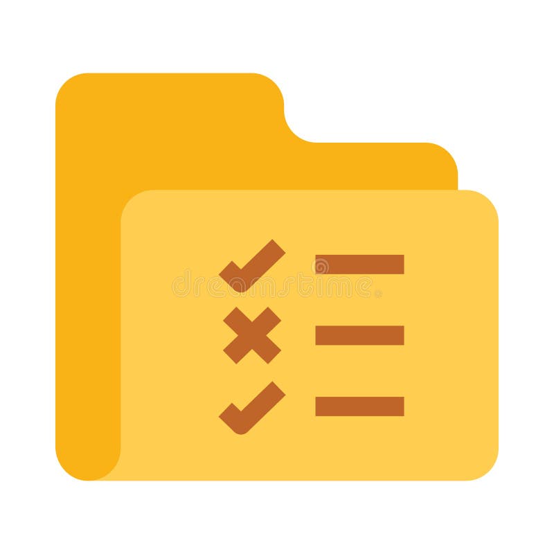 Folder Checklist Color VECTOR Icon Stock Illustration - Illustration of ...