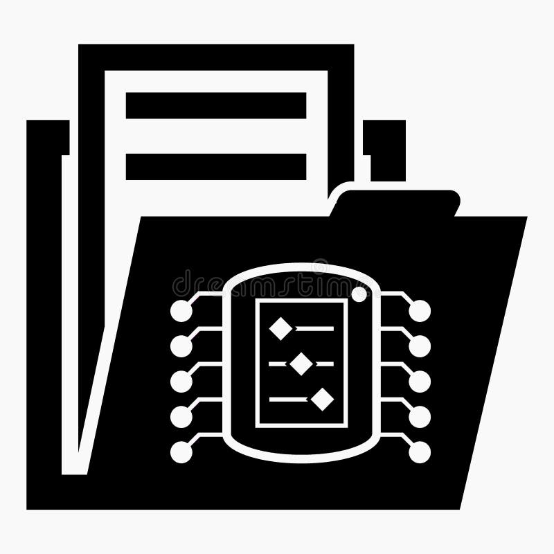 Folder and Chip Icon. Illustration of Technical Documentation Stock ...