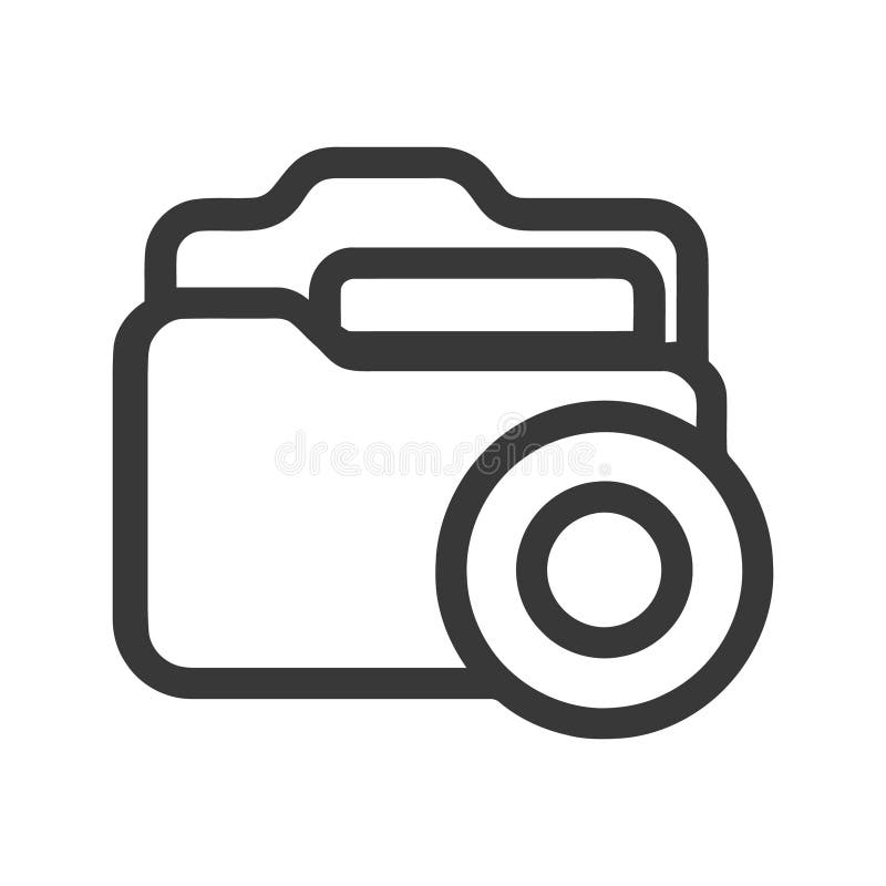 Camera Folder Icon, Data Storage and Photography Concept Stock Vector ...