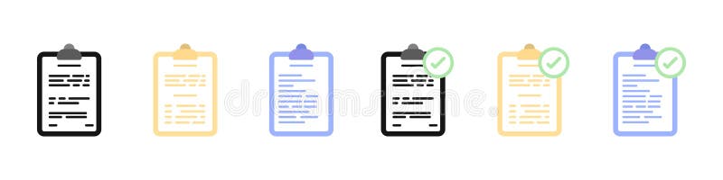 Folder with Clip Vector Icon Set. Icons of a Certified or Not Certified ...