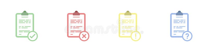 Folder with Clip Vector Icon Set. Icons of a Certified or Not Certified ...