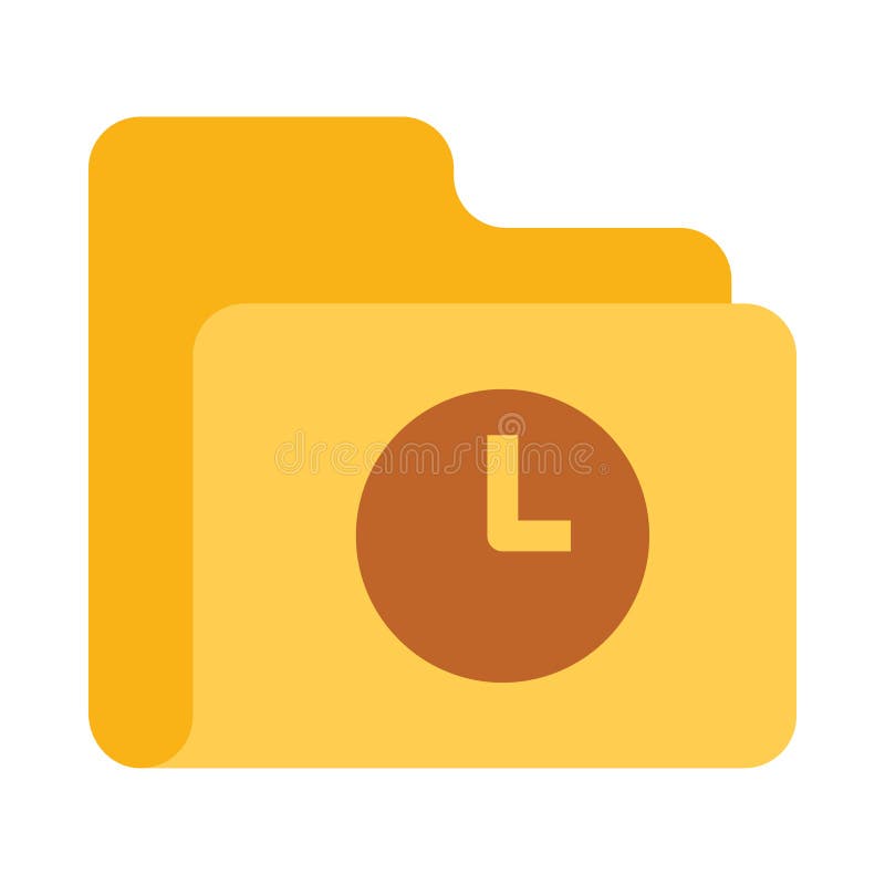 Folder Clock Color VECTOR Icon Stock Illustration - Illustration of ...