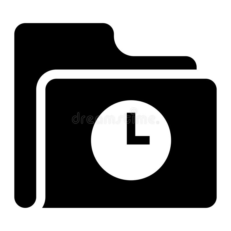 Folder Clock Line icon stock illustration. Illustration of collection ...