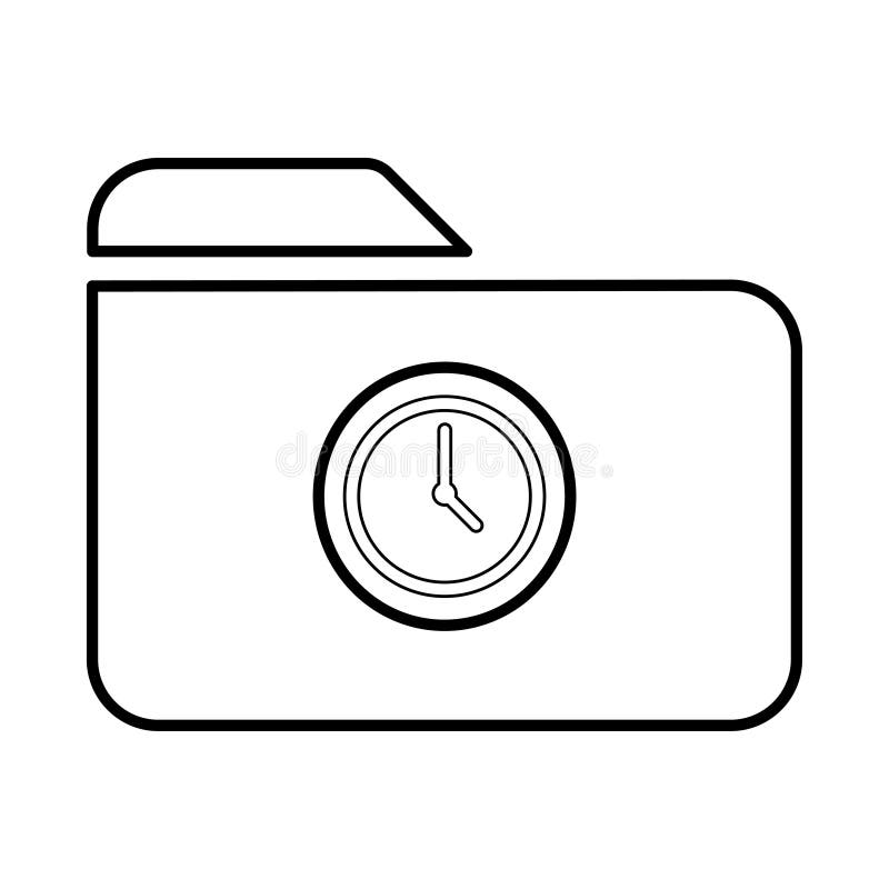 Folder clock Icon stock vector. Illustration of icon - 256360228