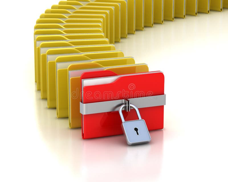 Folder and lock stock illustration. Illustration of metal - 25306299