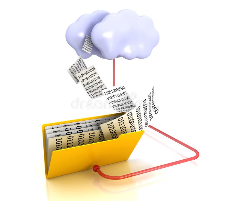 Folder and cloud stock illustration. Illustration of blue - 20855155