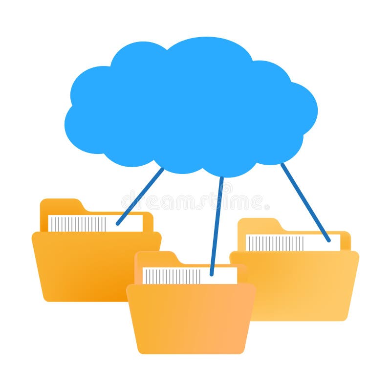 Folder Clouds. Computer Technology Concept. Digital Technology. Vector Illustration. Stock Image ...