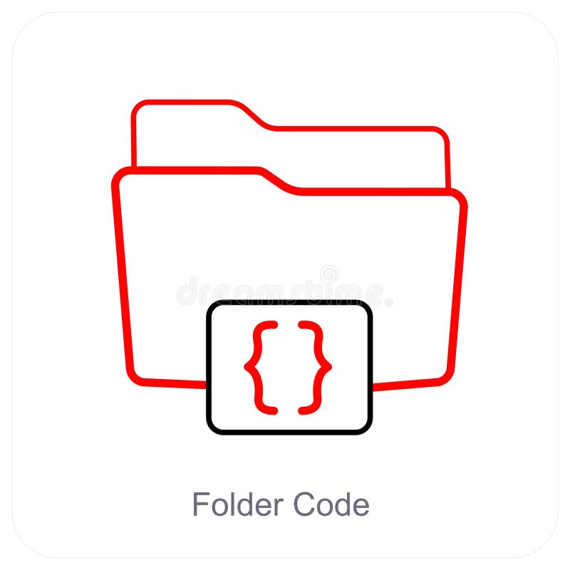 Folder Code and Folder Icon Concept Stock Vector - Illustration of ...