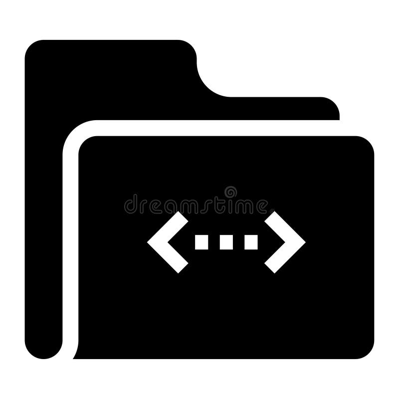 Folder coding glyphs icon stock illustration. Illustration of elements ...