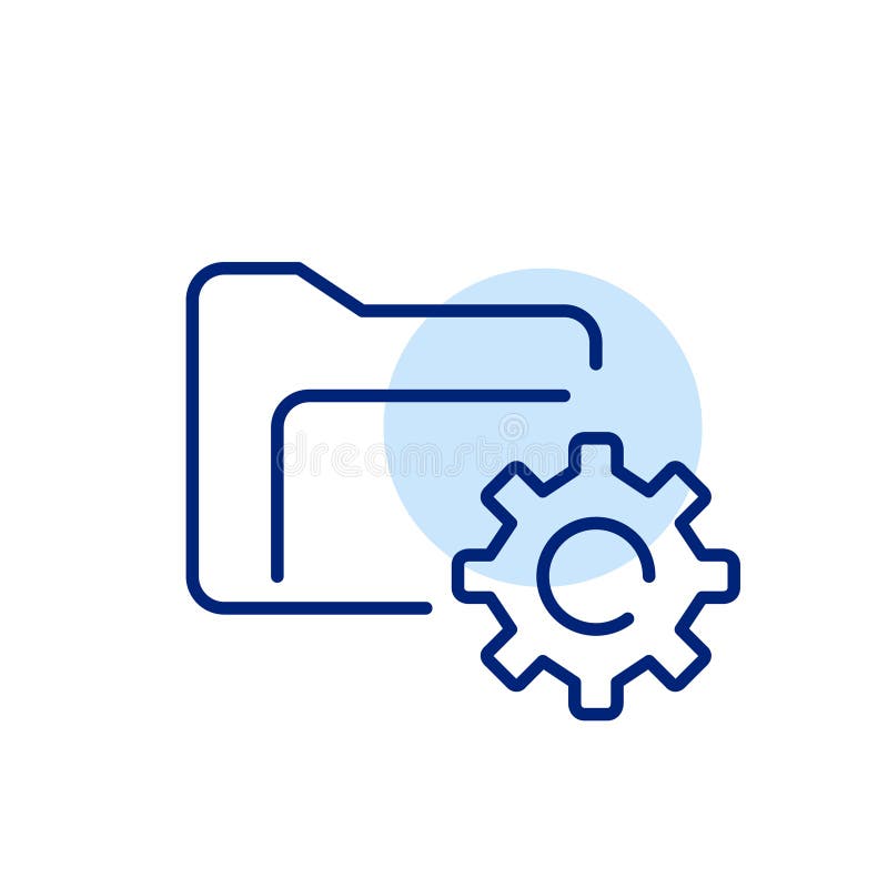 Folder and Cogwheel. File Organization, Management and Maintenance ...
