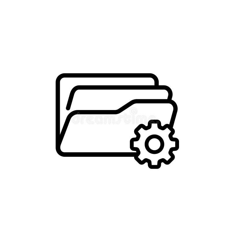 Folder with Cogwheel Icon. Project Management Concept. Data Management ...