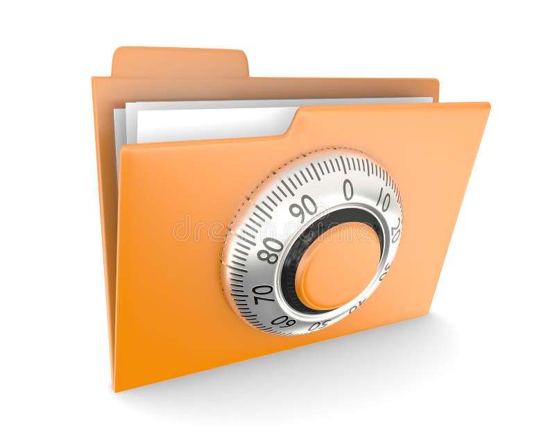 Locked Orange Folder with Padlock Stock Illustration - Illustration of ...