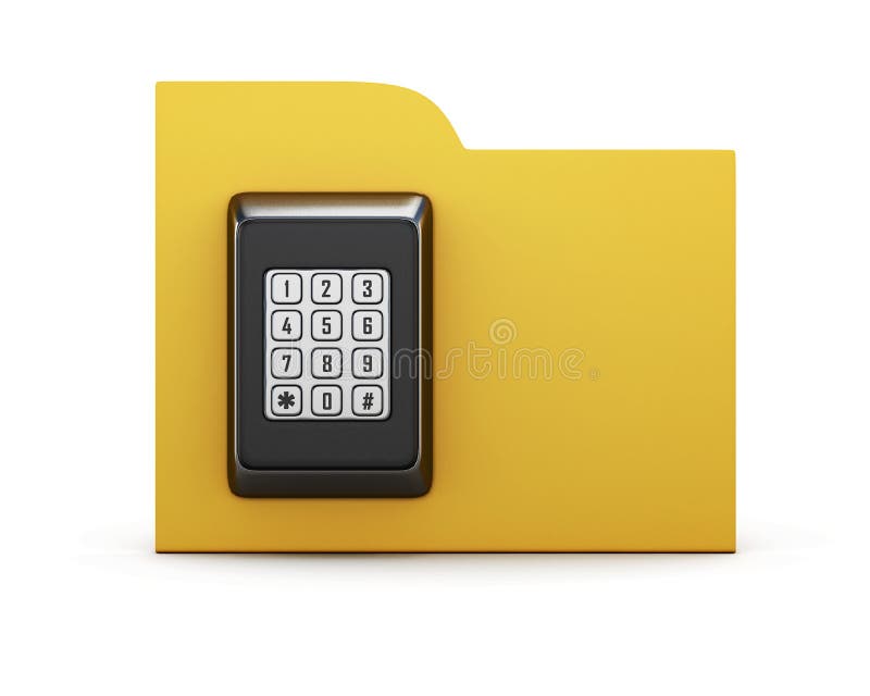 Folder with a Combination Lock Stock Illustration - Illustration of ...