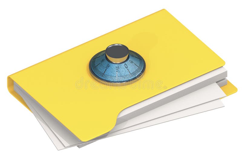 Folder with Combination Lock Isolated Stock Illustration - Illustration ...