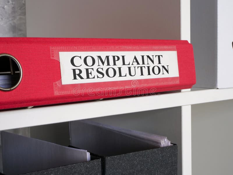 Folder with Complaint Resolution Papers. Stock Image - Image of ...