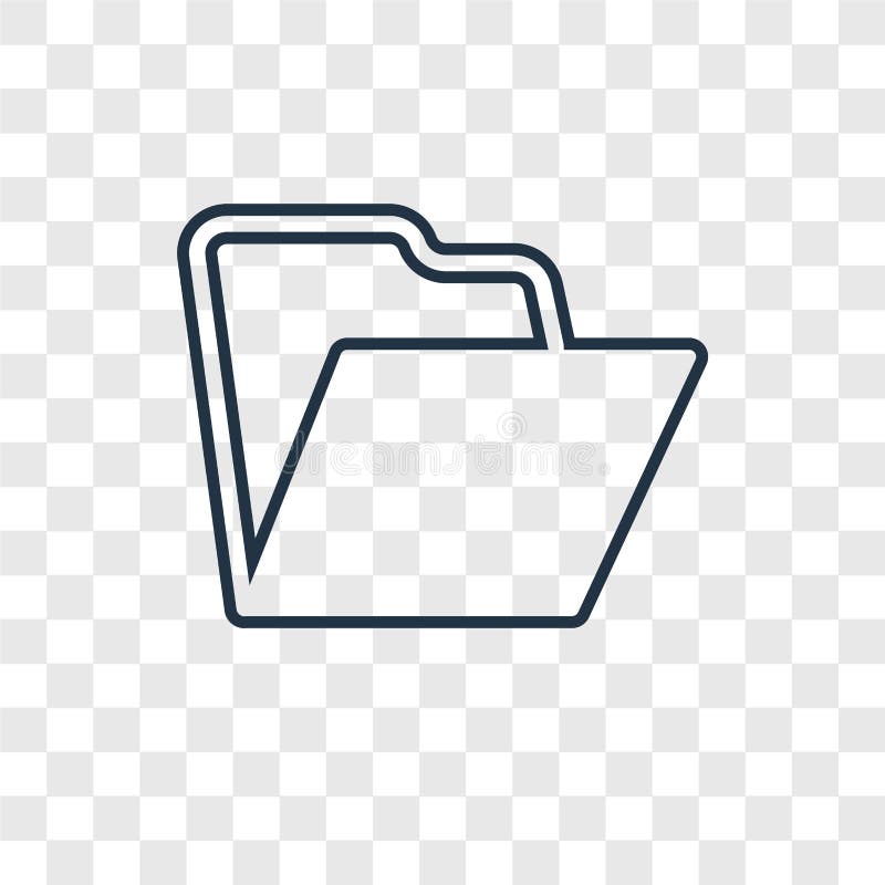 Folder Concept Vector Linear Icon Isolated on Transparent Background ...
