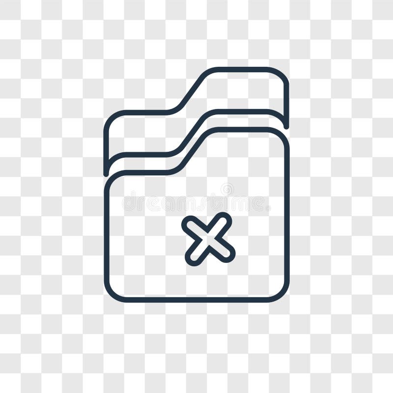 Folder Concept Vector Linear Icon Isolated on Transparent Background ...