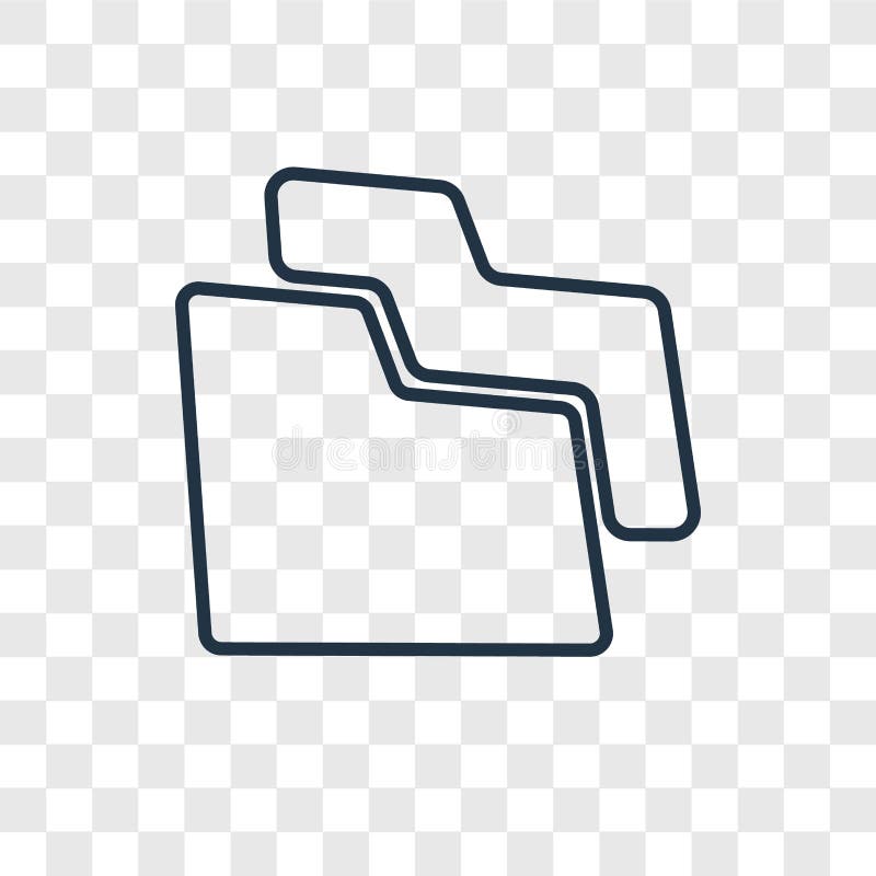 Folder Concept Vector Linear Icon Isolated on Transparent Background ...