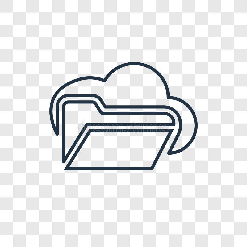 Folder Concept Vector Linear Icon Isolated on Transparent Background ...