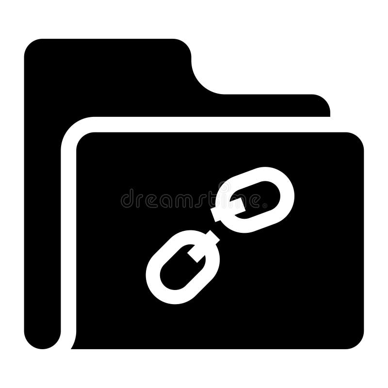 Folder Connection Break Glyphs Icon Stock Illustration - Illustration ...