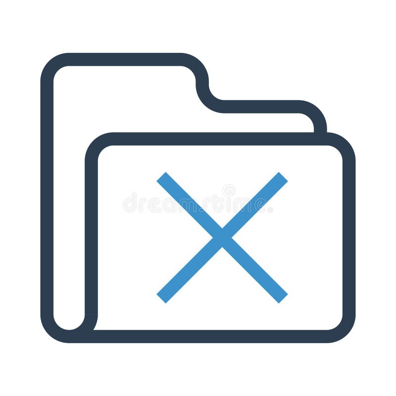 Folder cross line icon stock illustration. Illustration of strategy ...