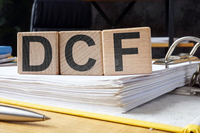 Folder and Cubes with Letters DCF Discounted Cash Flow. Stock Image ...