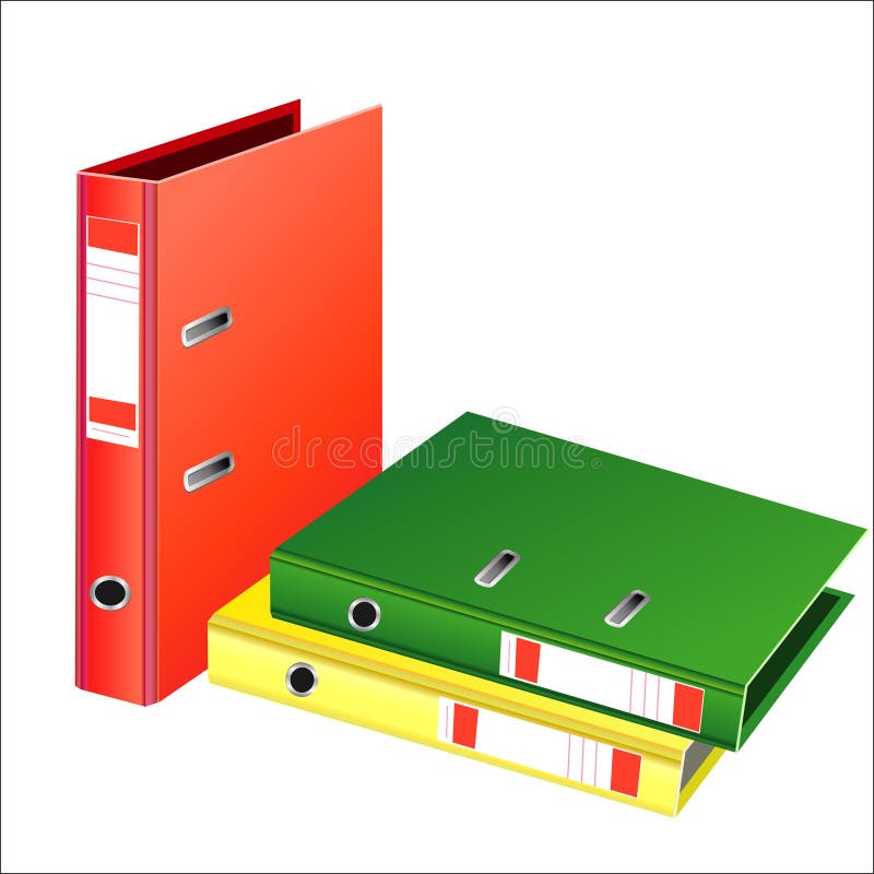 Archive. Many Folders on White Isolated Background Stock Illustration ...