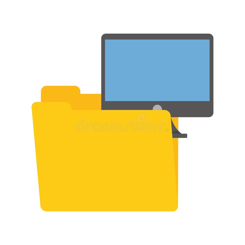 Folder Data Computer Screen Device Technology Stock Illustration ...