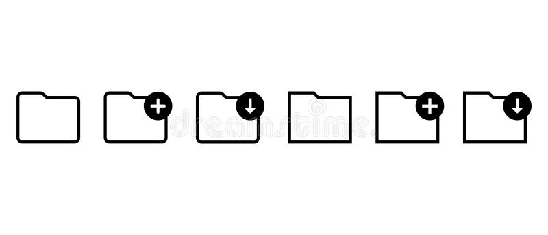 Folder Data Vector Icon Set. Line Document Directory Symbol Stock ...