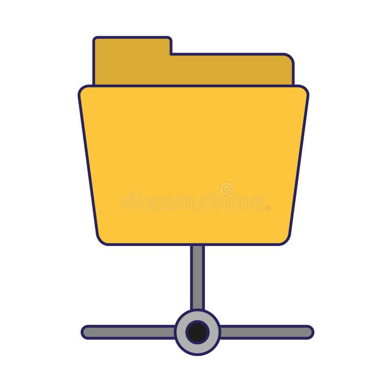 Folder Database Symbol Blue Lines Stock Vector - Illustration of ...