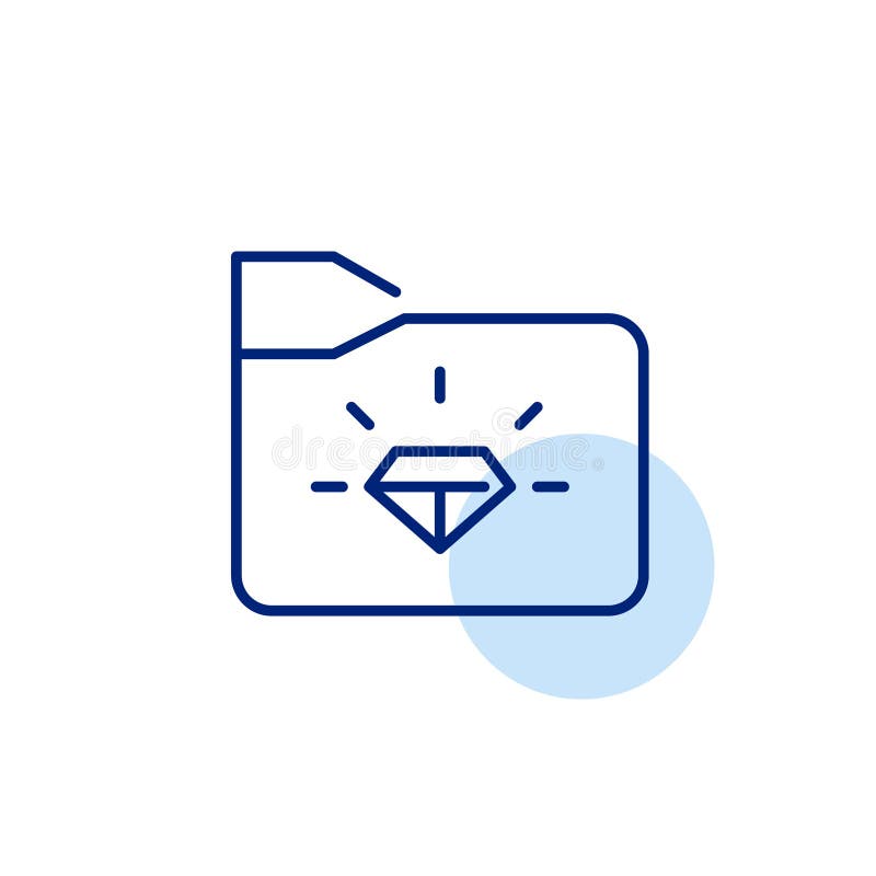 Folder with Diamond. File Storage, Premium Service. Pixel Perfect ...