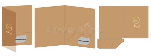 Folder Die Cut Mock Up Template Vector Stock Vector - Illustration of ...