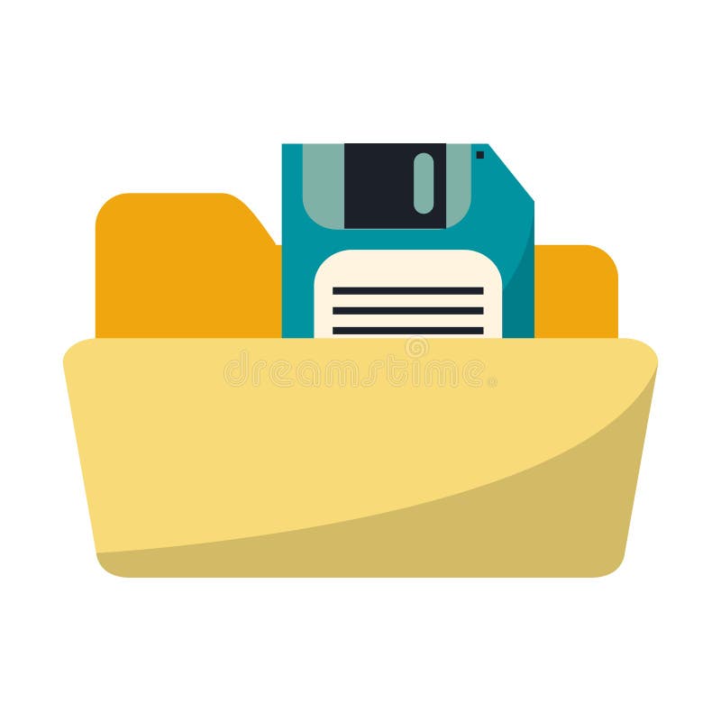 Folder with Diskette Save Symbol Stock Vector - Illustration of ...