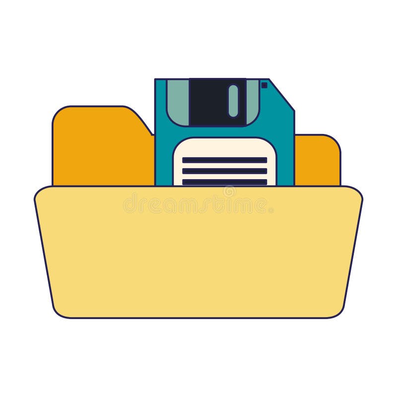 Folder with Diskette Save Symbol Stock Vector - Illustration of file ...