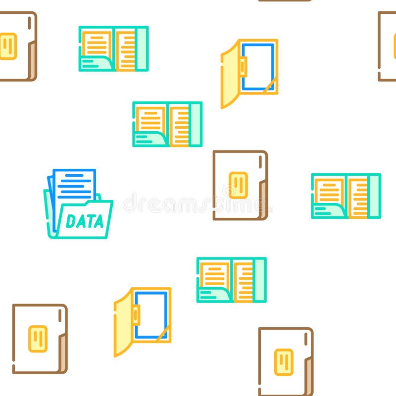 Folder Document Business File Vector Seamless Pattern Stock ...