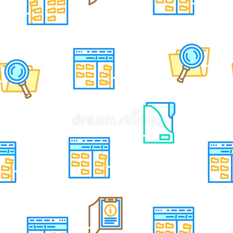 Folder Document Business File Vector Seamless Pattern Stock Vector ...