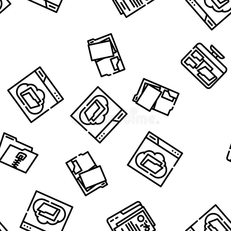 Folder Document Business File Vector Seamless Pattern Stock Vector ...