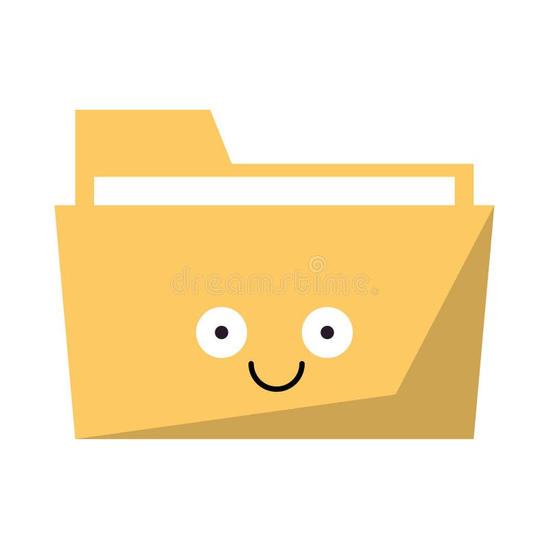 Folder Document Cute Cartoon Stock Vector - Illustration of eyes ...