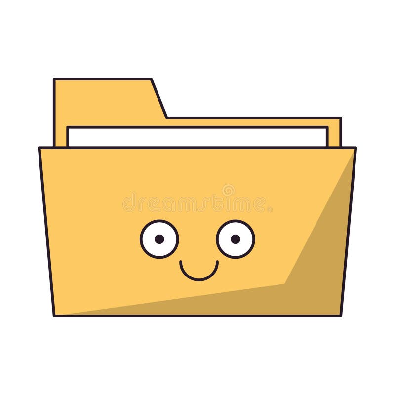 Folder Document Cute Cartoon Vector Illustration Stock Vector ...