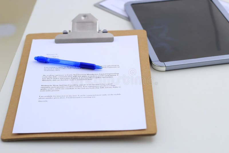 Folder with Document on the Desk Stock Image - Image of casual ...