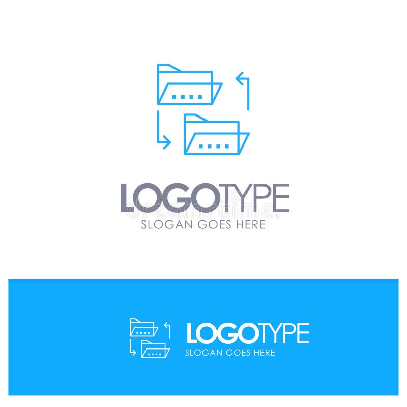 Folder, Document, File, File Sharing, Sharing Blue OutLine Logo with ...