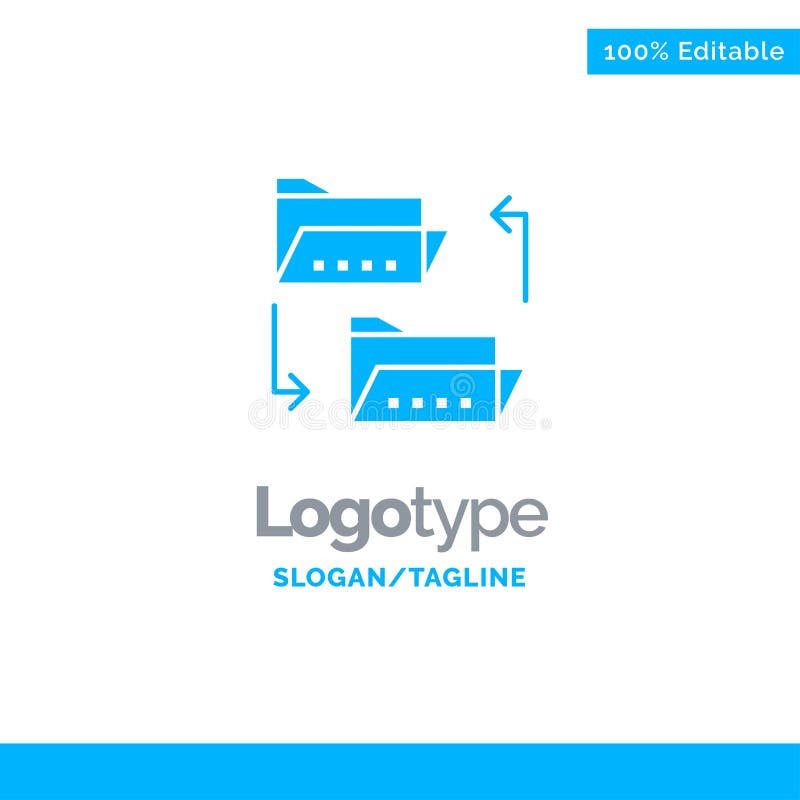 Folder, Document, File, File Sharing, Sharing Blue Solid Logo Template ...
