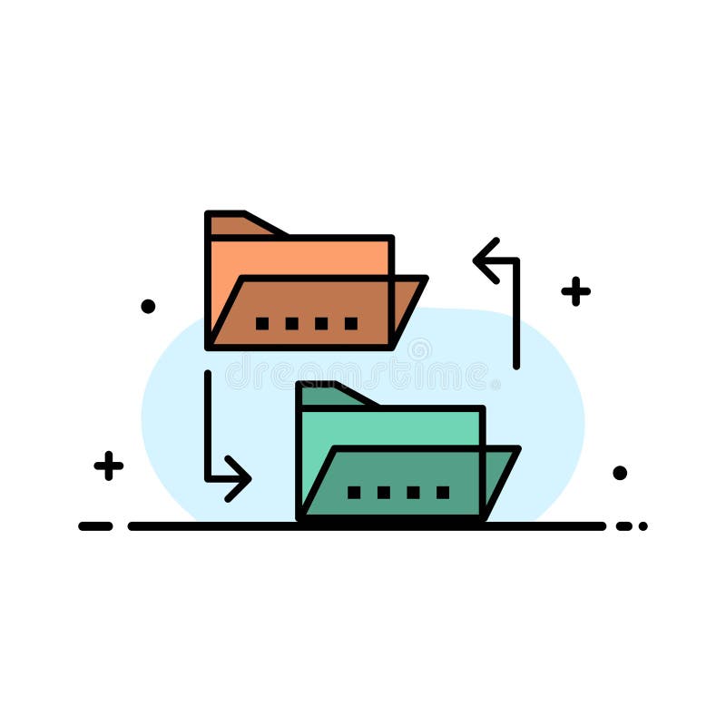 Folder, Document, File, File Sharing, Sharing Business Flat Line Filled ...