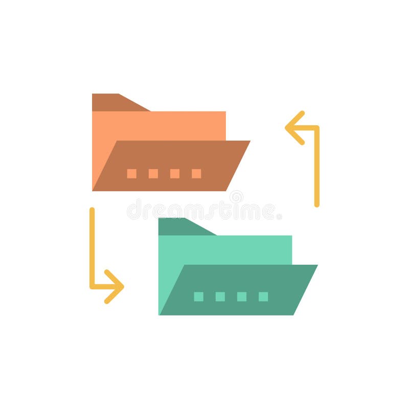 Folder, Document, File, File Sharing, Sharing Flat Color Icon. Vector ...