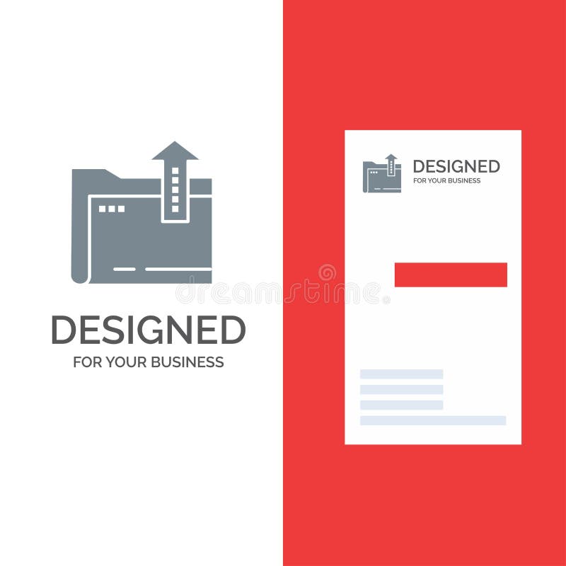 Folder, Document, File, Storage Grey Logo Design and Business Card ...